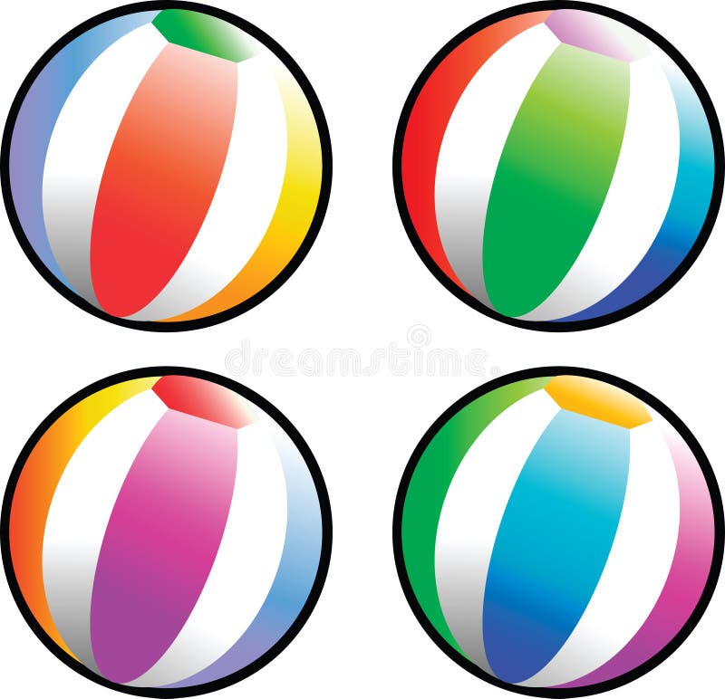 Beach ball vector set stock vector. Illustration of strips - 8617634