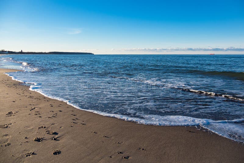 Beach on the Baltic Sea Coast in Warnemuende, Germany Stock Photo ...