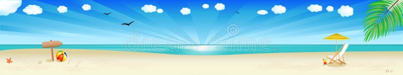 Beach Banner. Vector stock vector. Illustration of island - 16935598