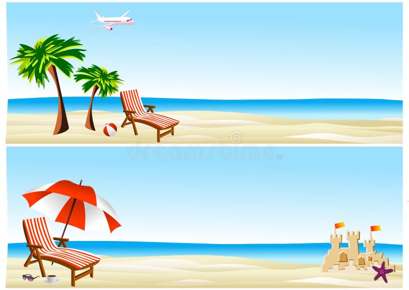 Beach banners stock illustration. Illustration of island - 20654103