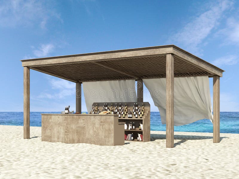 Round beach bar stock photo. Image of landscape, pavement - 22137694