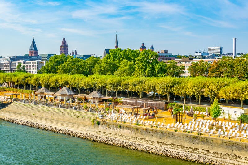 Beach Bar in Mainz, Germany Stock Image - Image of landmark, german ...