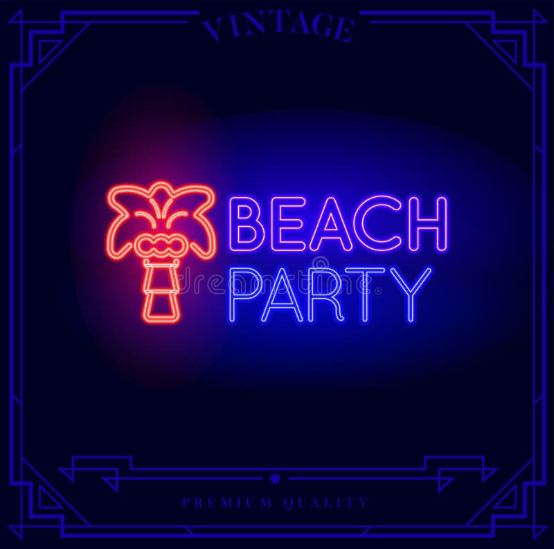 Beach Bar Neon light sign. stock vector. Illustration of beach - 190954315