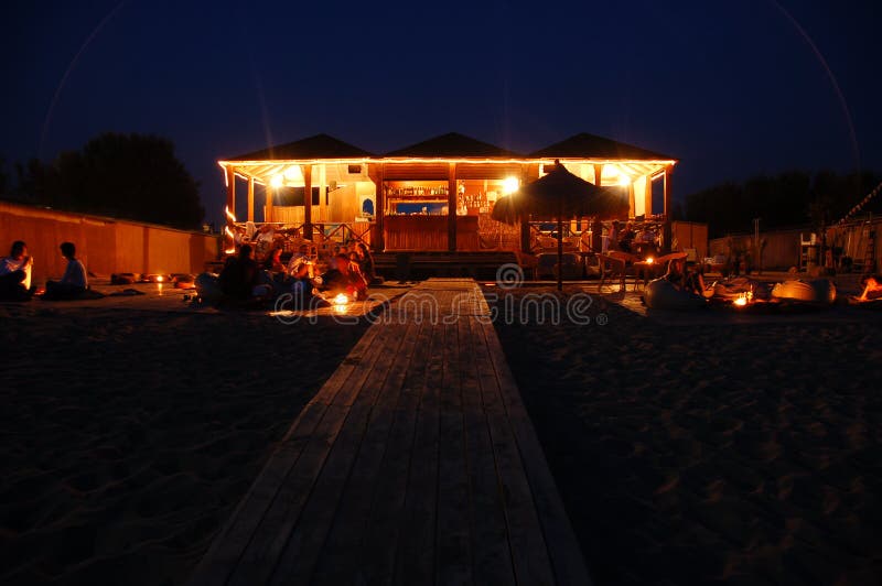 Beach Bar by Night stock image. Image of beach, resorts - 1279493