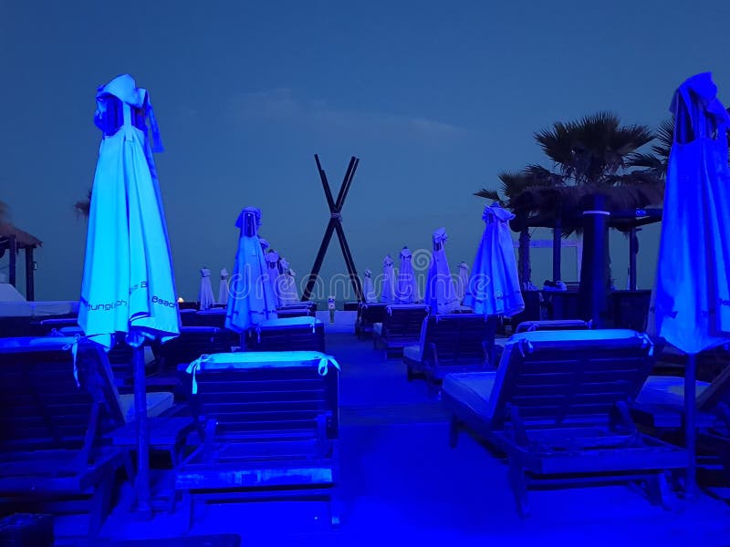 Beach bar night editorial photo. Image of beach, bluelight - 116973211