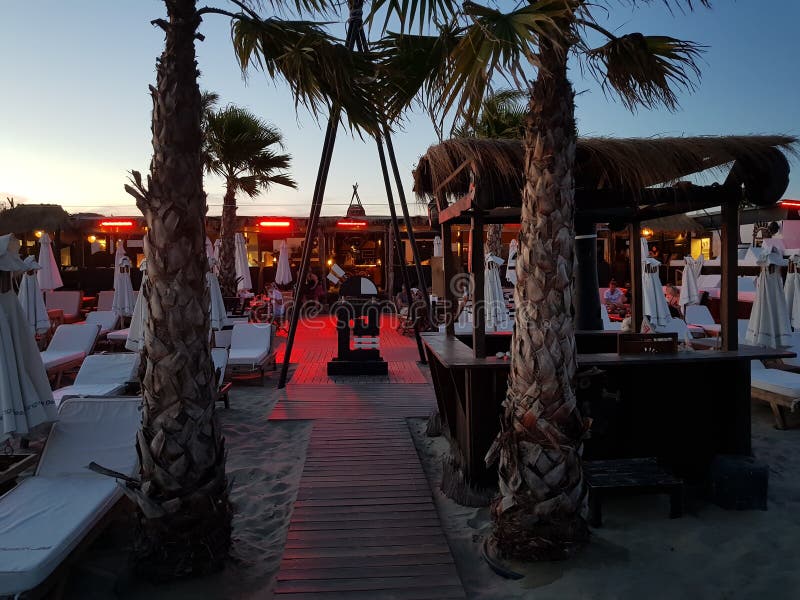Beach bar night stock image. Image of sunset, night - 116973495