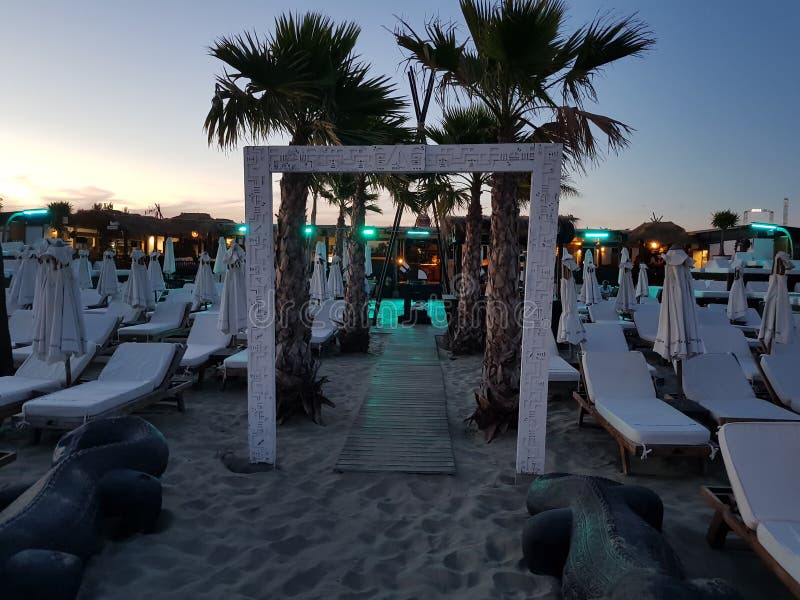 Beach bar night stock image. Image of sunset, night - 116973495