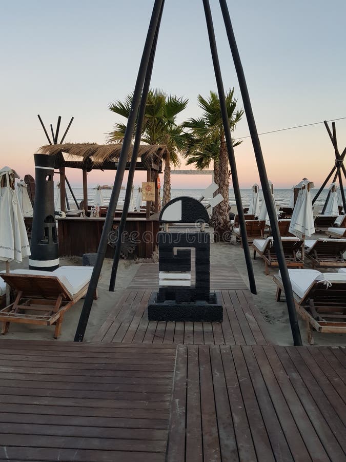 Seaside beach bar stock photo. Image of sunset, seaside - 116973370