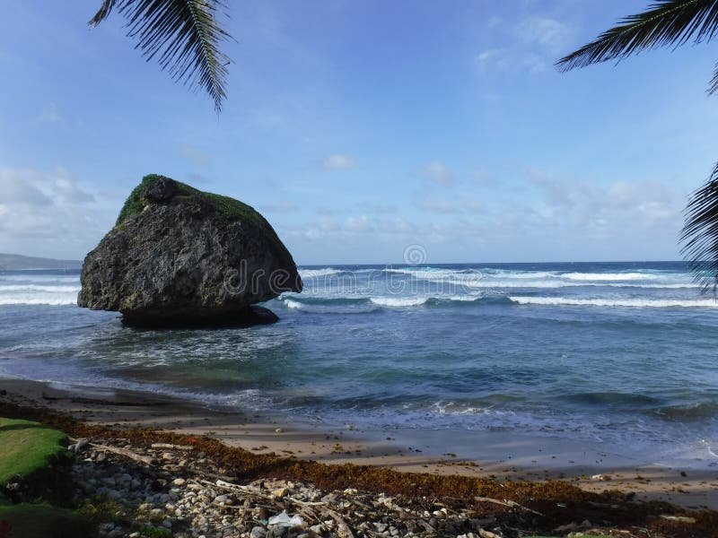 Beach in Barbatos stock photo. Image of barbatos, rock - 84882738