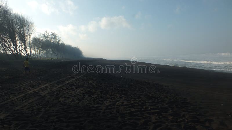Beach Baru, Central Java Indonesia Stock Photo - Image of baru, forest ...