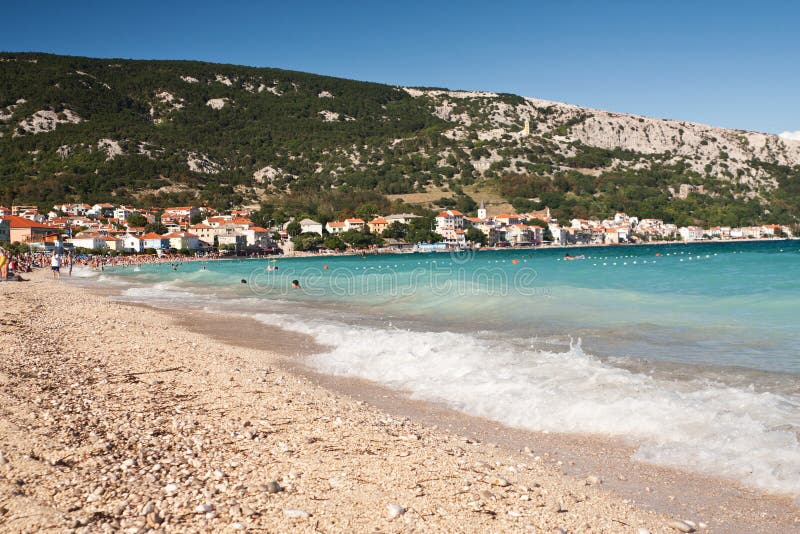 The Beach in Baska - Croatia Stock Photo - Image of croatia, island ...