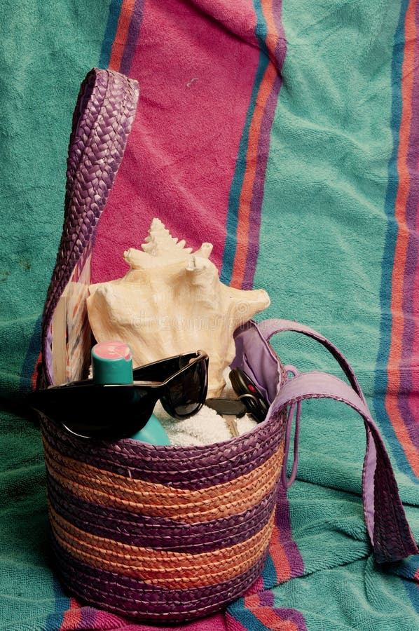 Beach Basket stock image. Image of suntan, carkeys, block - 15609233