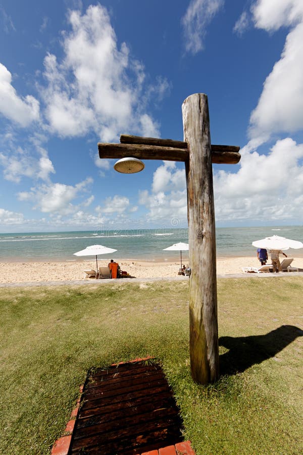 Beach bath stock photo. Image of sunny, ocean, wood, beach - 34917374