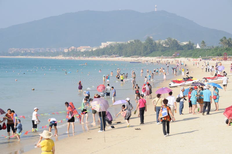 Beach Bathing Place in Yalong Bay Editorial Image - Image of asia ...