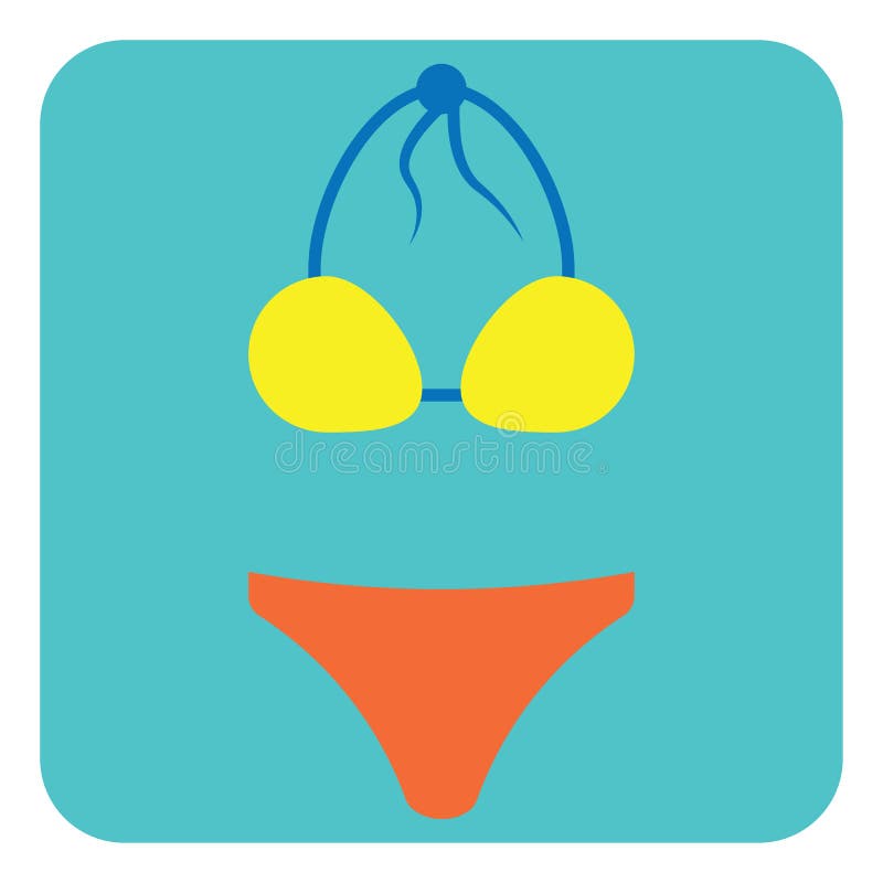 Beach bathing suit, icon stock vector. Illustration of underwear ...