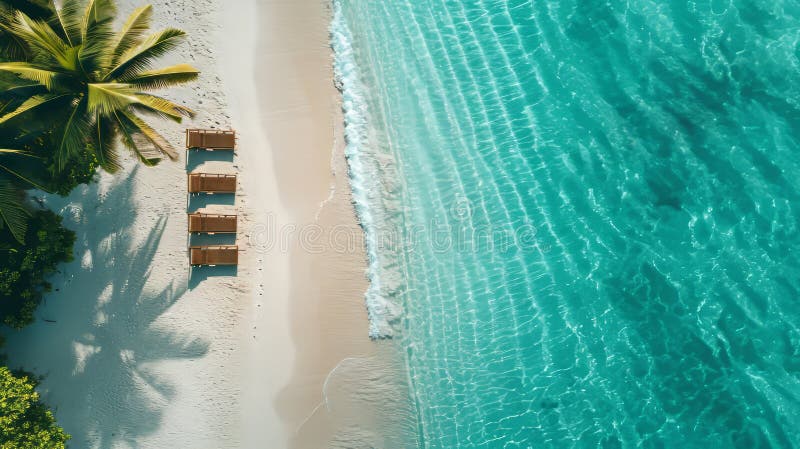 Beach with Beautiful Coastline Stock Illustration - Illustration of ...