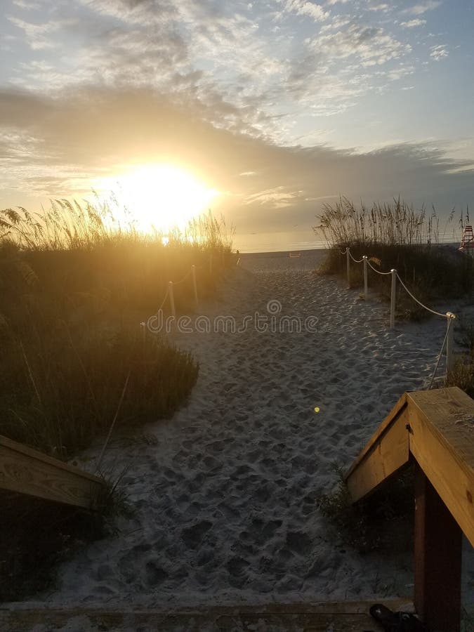 Beach Beautiful Sunset Ocean Outdoor Stock Image - Image of ocean ...
