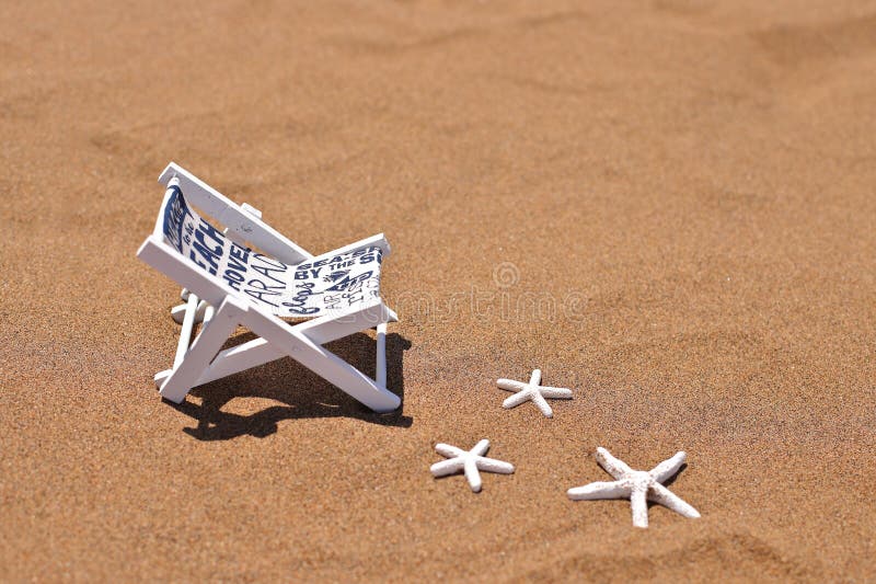 Beach Bed on Sand and Shells, Summer Vacation Relax Stock Photo - Image ...