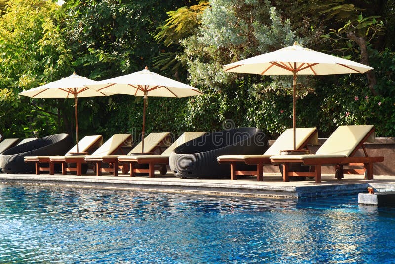 Beach Beds among Palm Trees Stock Photo - Image of holbox, summer: 21677538