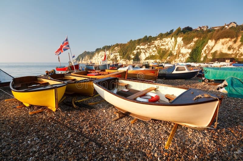 Beer Devon fishing Village stock photo. Image of beach - 184510374