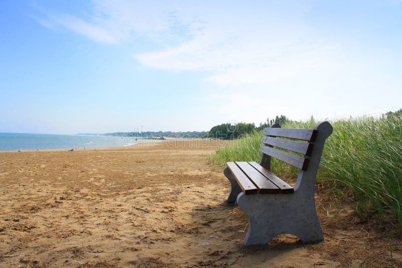 Beach bench stock image. Image of sand, beach, peaceful - 15250777