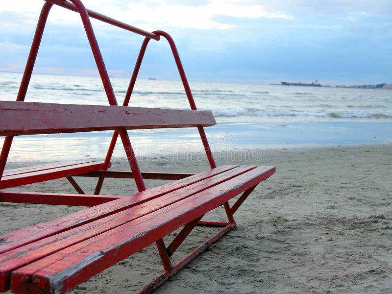 Beach bench stock image. Image of lonely, peaceful, barren - 32051