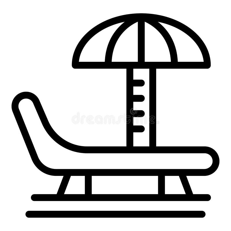 Beach Bench Icon Outline Vector. Water Ski Stock Vector - Illustration ...