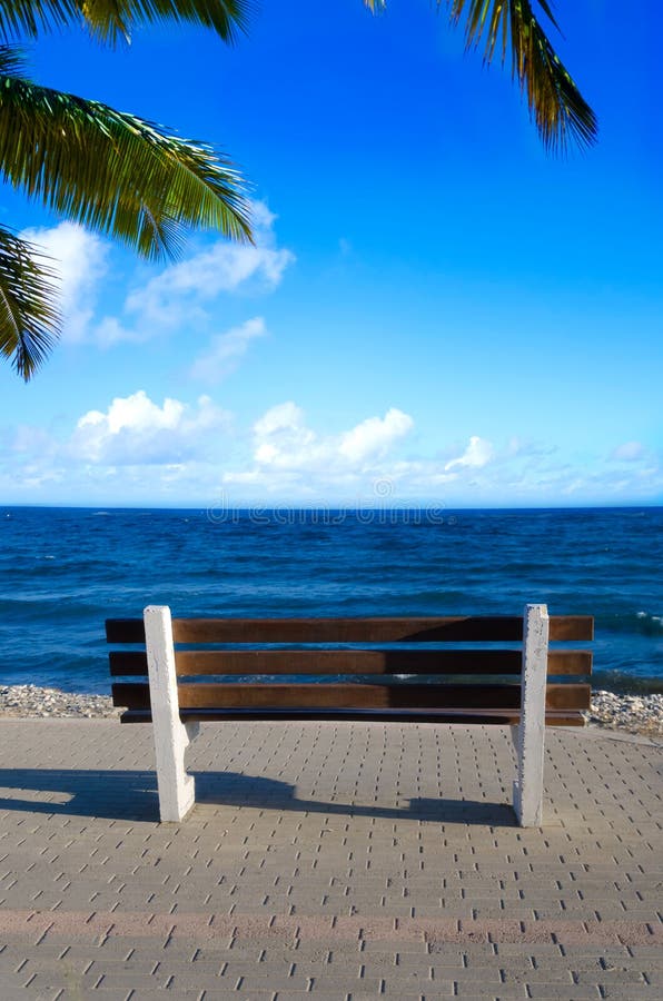 Beach bench stock image. Image of rest, summer, sunlight - 44375939