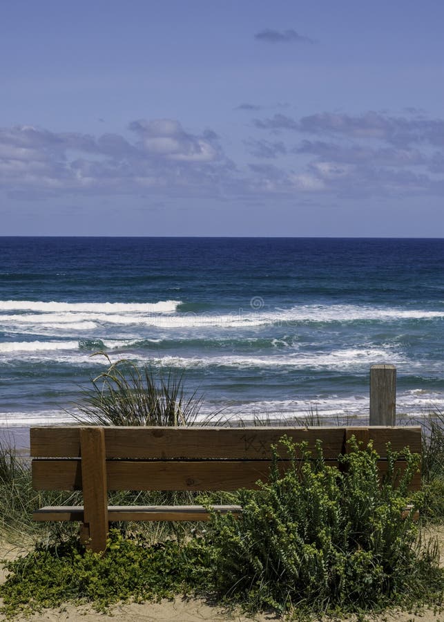 Beach Bench stock photo. Image of coast, ocean, season - 187886054