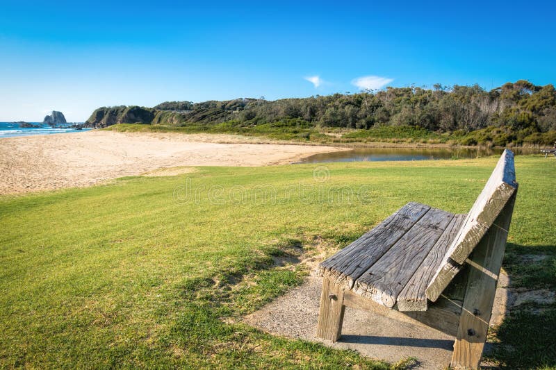 Beach bench stock photo. Image of timber, seat, restful - 35058740