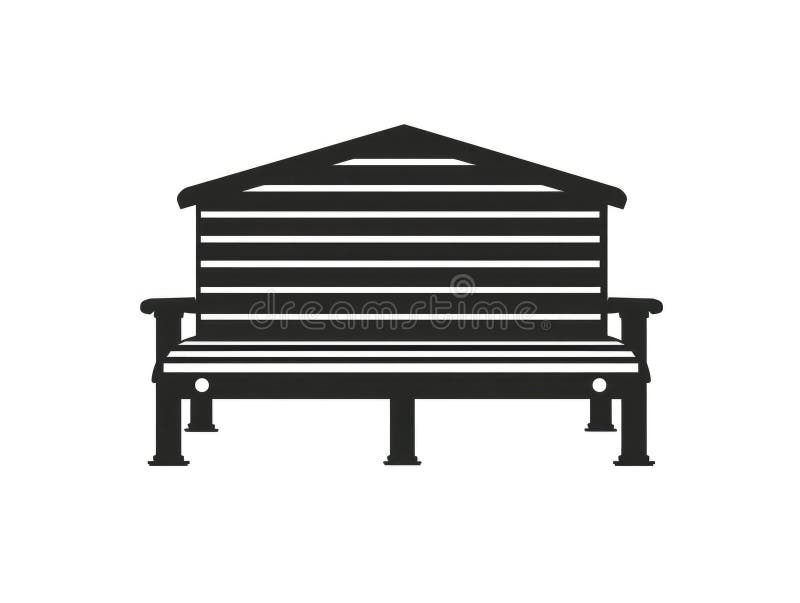 Beach Bench in Stylized Illustration Stock Illustration - Illustration ...