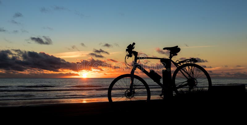 Beach Bkie Sunset stock photo. Image of sunlight, landscape - 93987110