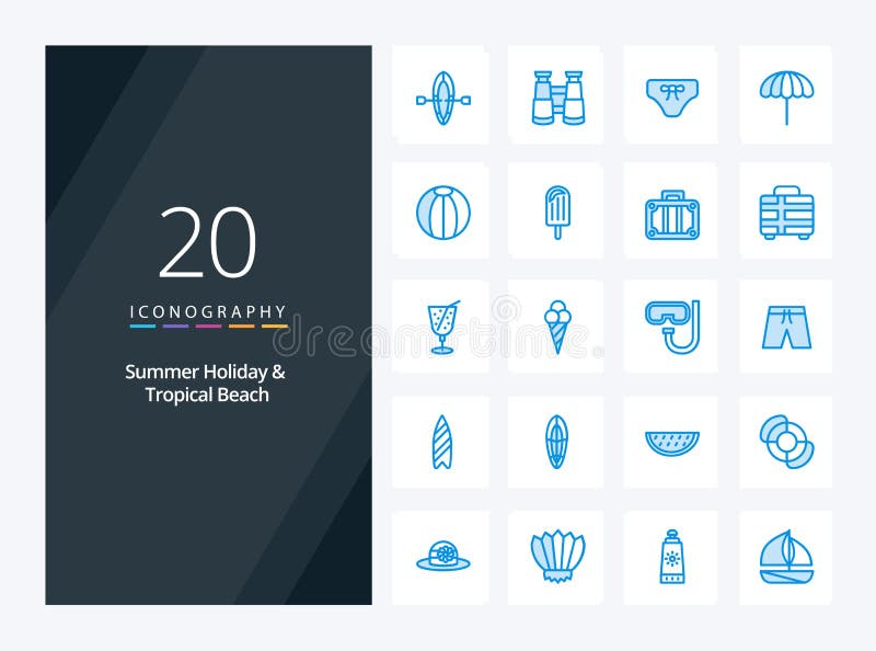 20 Beach Blue Color Icon for Presentation Stock Vector - Illustration ...