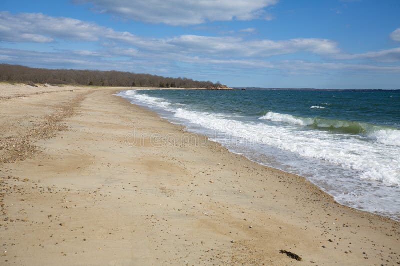 Beach at Bluff Point State Park, with Surf in Connecticut Stock Photo ...