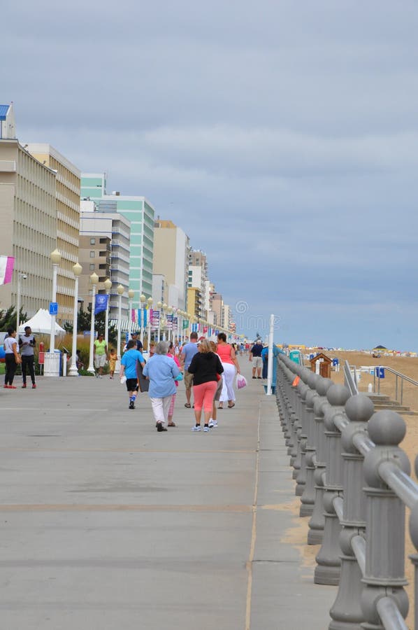 Beach and Boardwalk at Virginia Beach Editorial Photography - Image of ...