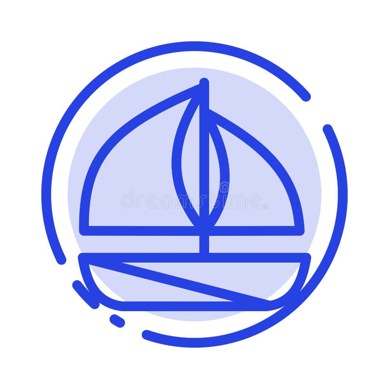 Beach, Boat, Ship Blue Dotted Line Line Icon Stock Vector ...