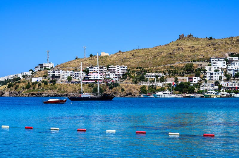 Beach in Bodrum,Turkey stock photo. Image of house, ocean - 58856214