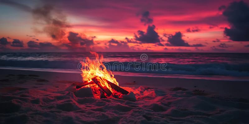 Beach Bonfire Sunset Stunning Images Wallpapers Background Wallpaper ...