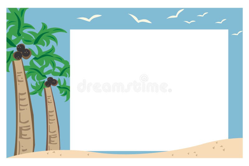 Beach Themed Picture Frame stock illustration. Illustration of beach ...