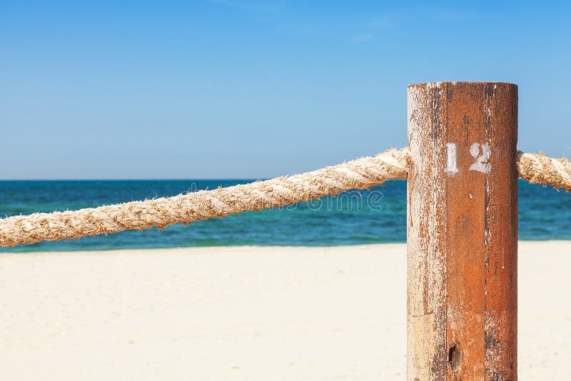 Beach Border Railing with Rope Stock Image - Image of number, saudi ...