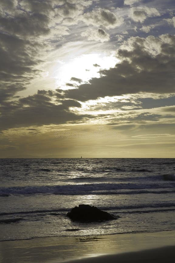 Beach Boulder Sunset 3 stock image. Image of seashore - 2137175