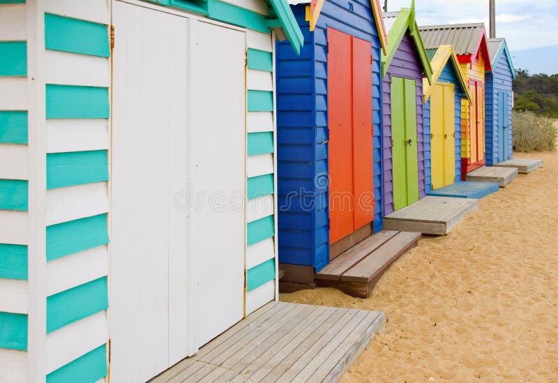 Beach Boxes on Brighton Beach Stock Image - Image of vacation, brighton ...
