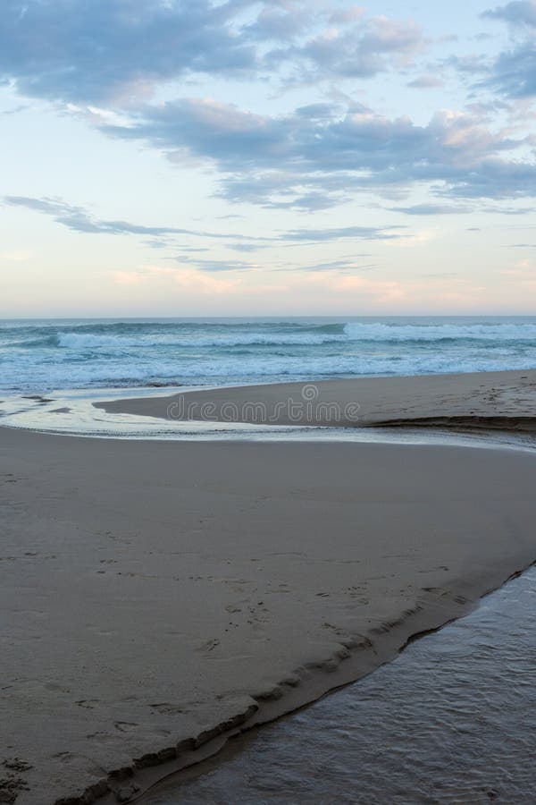 Beach in Brazil with a Stream Stock Photo - Image of sunset, flow ...