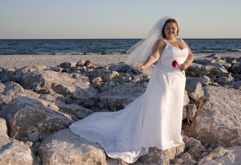 Beach Bride stock image. Image of women, beach, happiness - 6602199