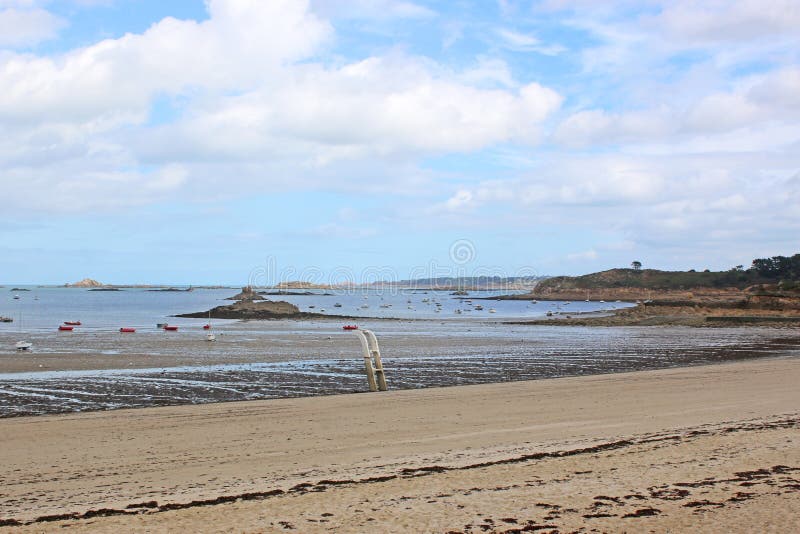 Brittany Beach Called The Big Beach Taken From Pointe De La Gard Stock ...
