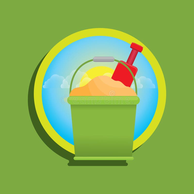 Beach Bucket. Vector Illustration Decorative Design Stock Vector ...