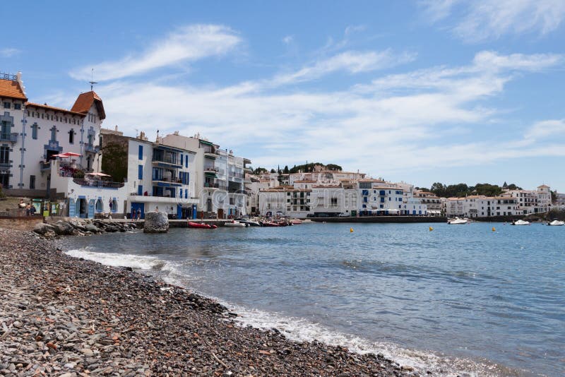 Beach in Cadaques, Spain stock image. Image of plants - 25514123