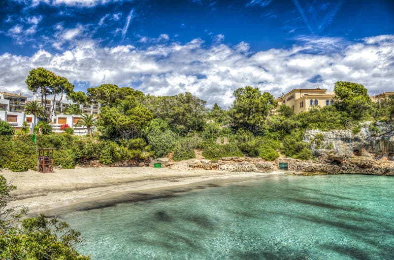 Beach of Cala Ferrera & X28;Palma De Mallorca& X29; Stock Image - Image ...