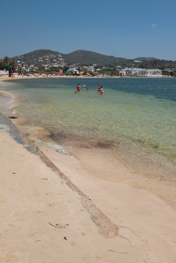 Cala Talamanca Beach and Bay. Ibiza, Spain Stock Image - Image of blue ...