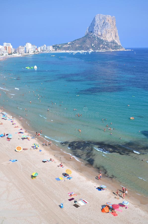 Beach in Calpe, Spain stock photo. Image of beach, leisure - 26471138